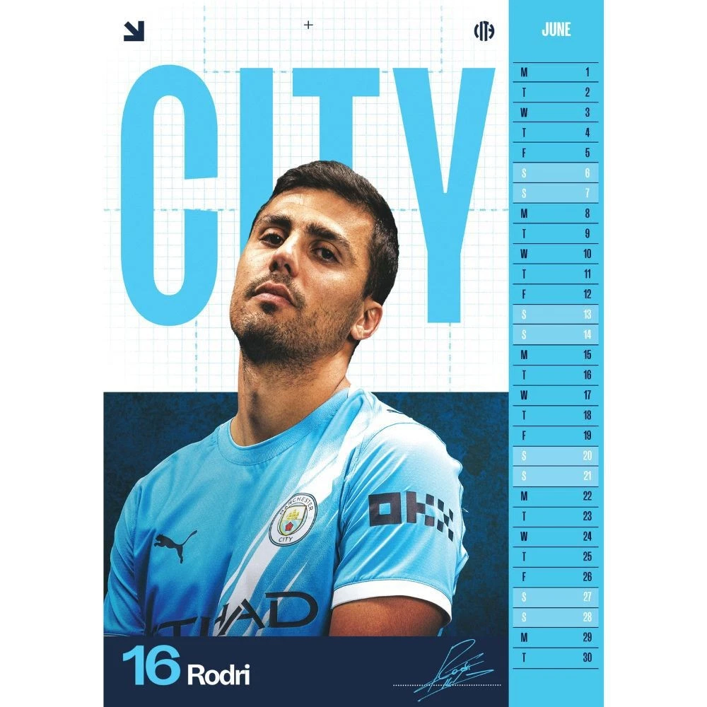 Manchester City FC OFFICIAL A3 Calendar 2026 – SOCCER BOOKS