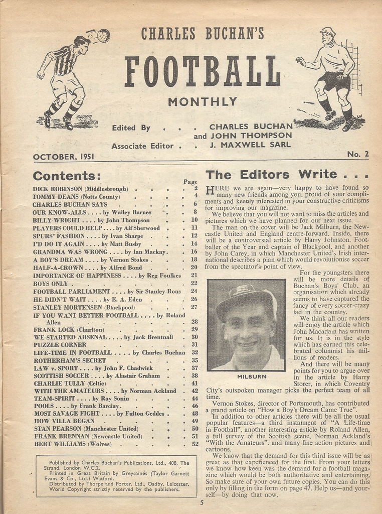 Charles Buchan’s Football Monthly October 1951 – SOCCER BOOKS
